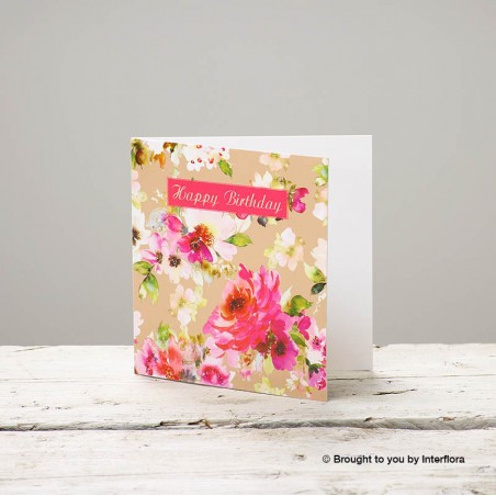 Pink happy birthday card